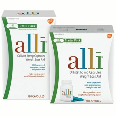 Alli Orlistat Diet Weight Loss Supplement Pills, 60 Mg, 120 Ct ...