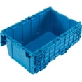 Distribution Container With Hinged Lid, 27-3/16x16-5/8x12-1/2, Blue ...
