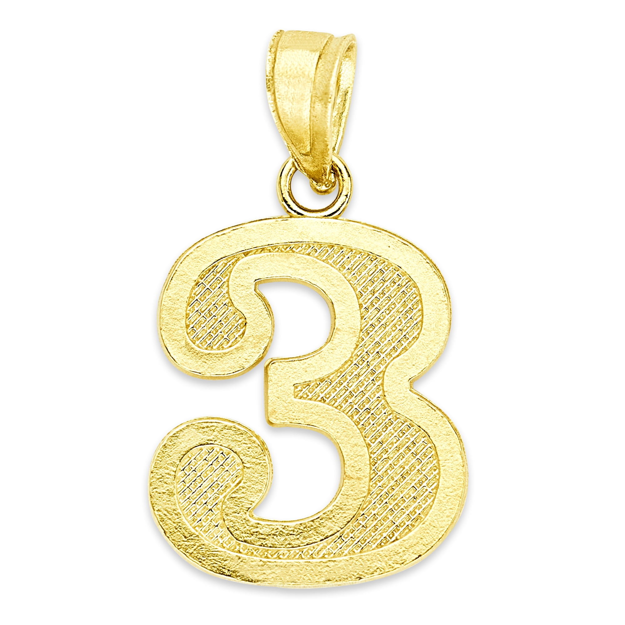 10k Gold Number Necklace, Lucky Number Pendant for Team Member Letter ...
