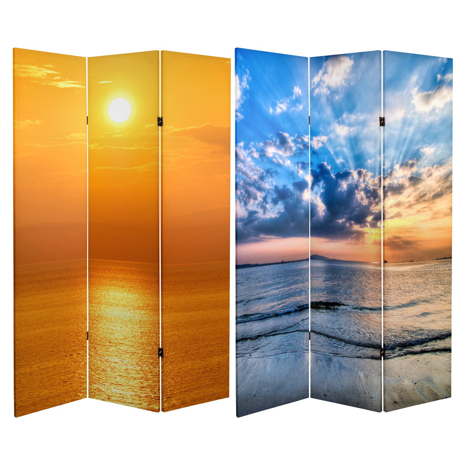 Oriental Furniture 6 ft. Tall Double Sided Sunrise Room Divider - 3 ...