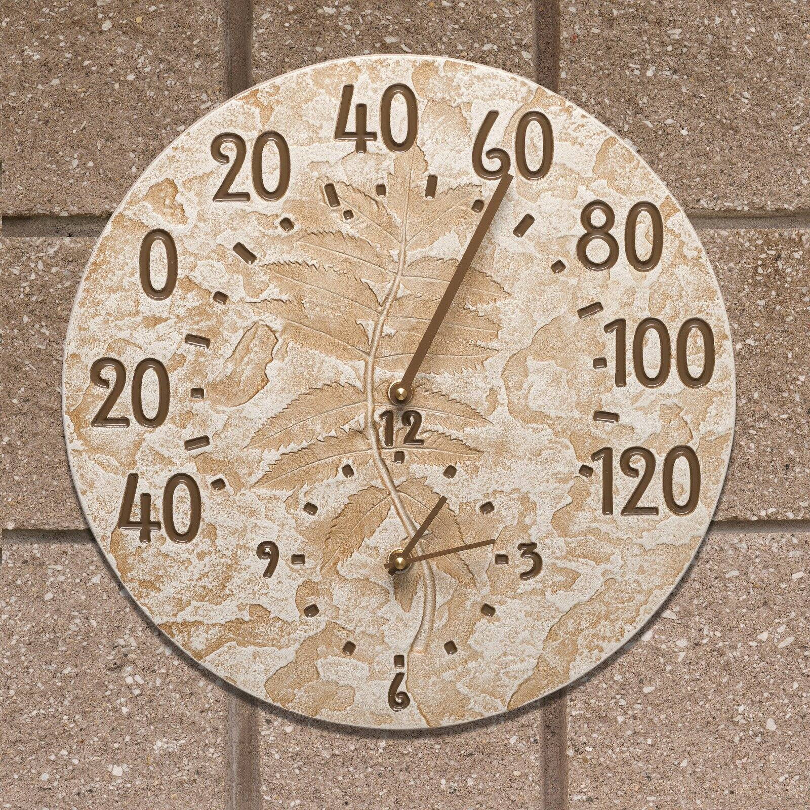 Fossil Leaf All-In-One 14.5 in. Outdoor Wall Clock - Walmart.com