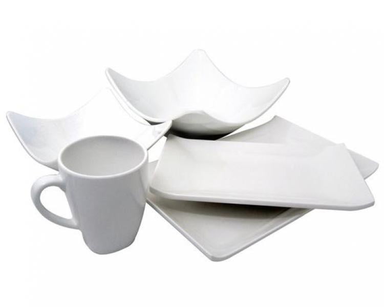 LCM Home Fashions 5-Piece Dinnerware Set - White - Walmart.com