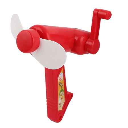 Portable Travel Outdoor Plastic Hand-held Mini Fan w Hand Crank Red ...