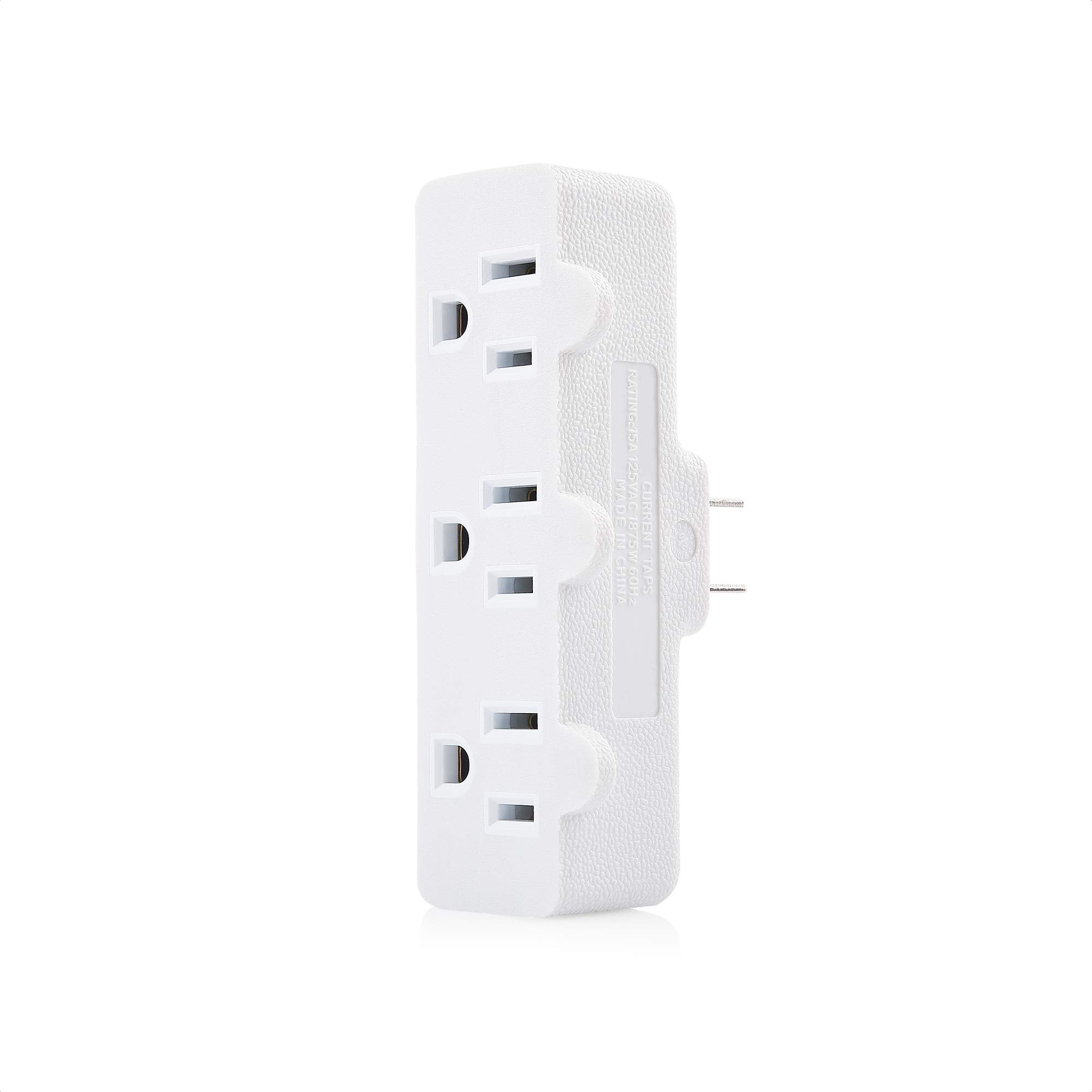 Cable Matters 2-Pack Spaced 3 Outlet Grounded Outlet Extender Wall Tap