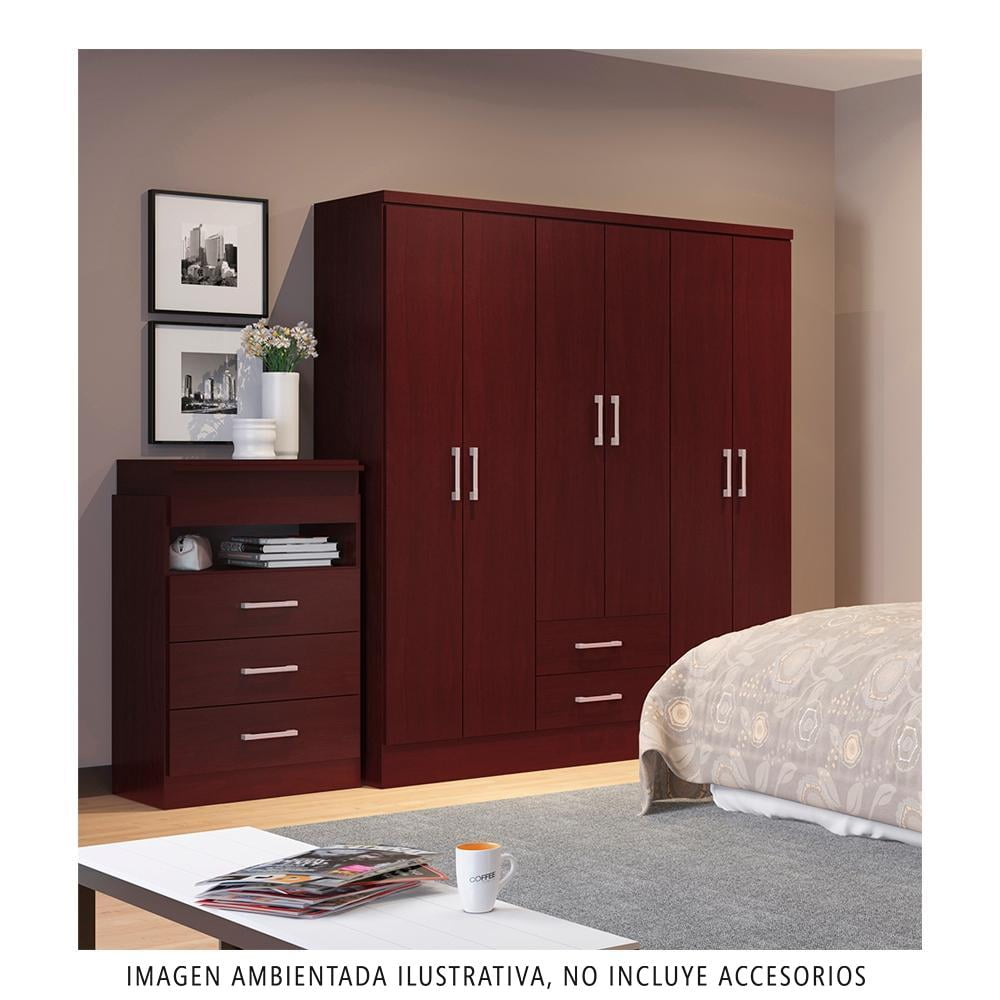 Ropero Bertolini Caoba Acabado UV Brillante 6 Puertas Bertolini Moderno | Walmart en línea
