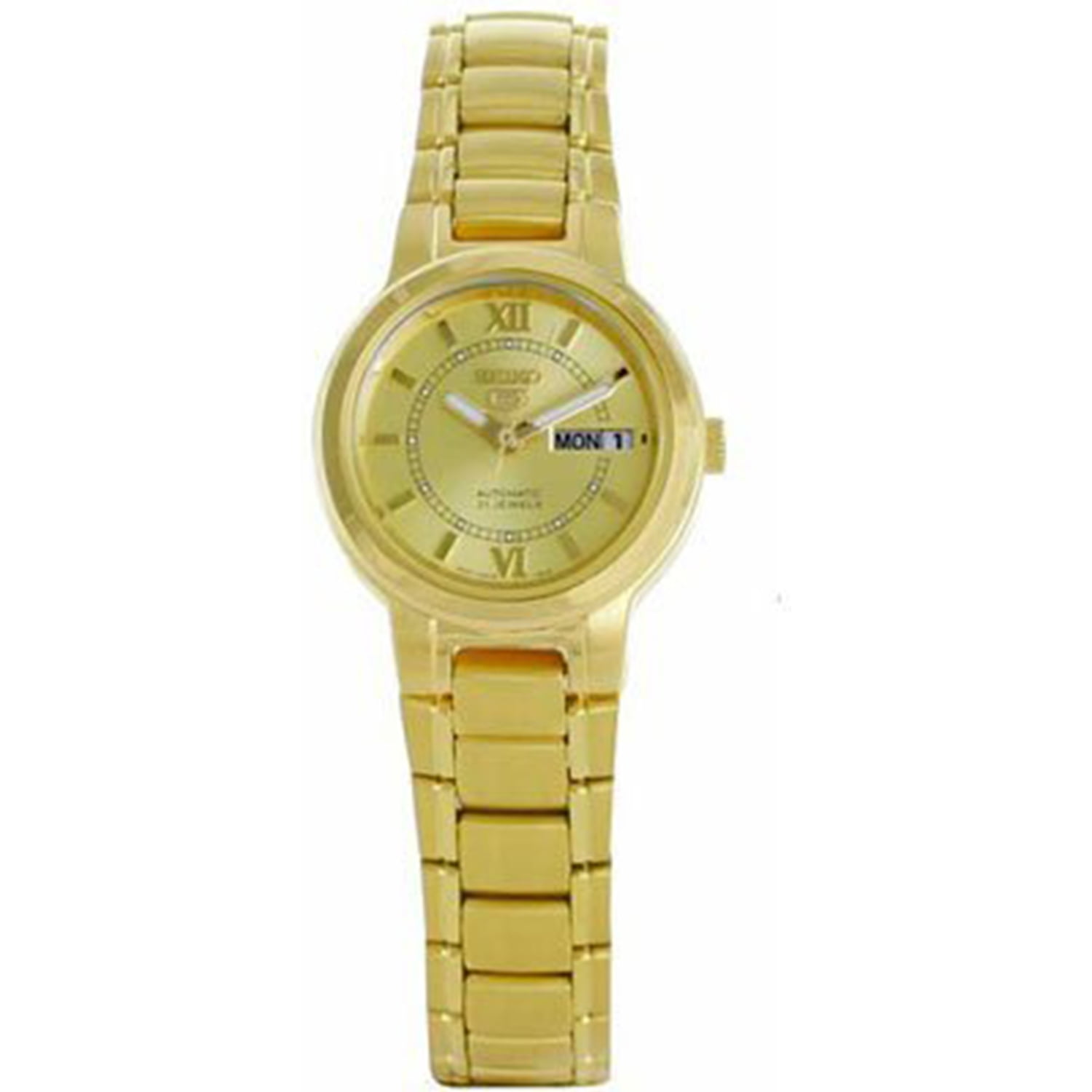 Seiko - Seiko Women's 5 Automatic SYME58K Gold Gold Tone Stainles-Steel ...