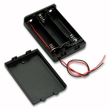 2x 3-AA Slots Battery Spring Clip Holder Case Plastic Storage Box Flat ...