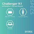 Intex Challenger K1 Inflatable Kayak Set for Adults with Oars & Pump for Paddling on River ...
