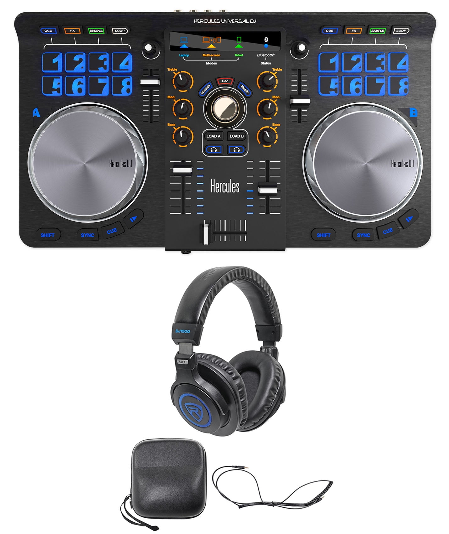 Hercules Universal DJ USB MIDI Bluetooth DJ Controller w/Interface ...