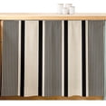 Black Beige Stripes Cabinet Curtain, Lines Modern Vertical Stripes Sink ...