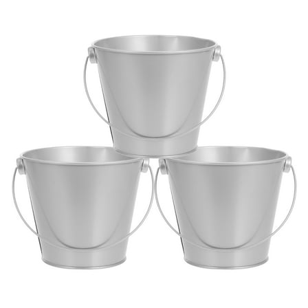 Elegant Expressions by Hosley Silver 6", Galvanized Metal Bucket Pails ...