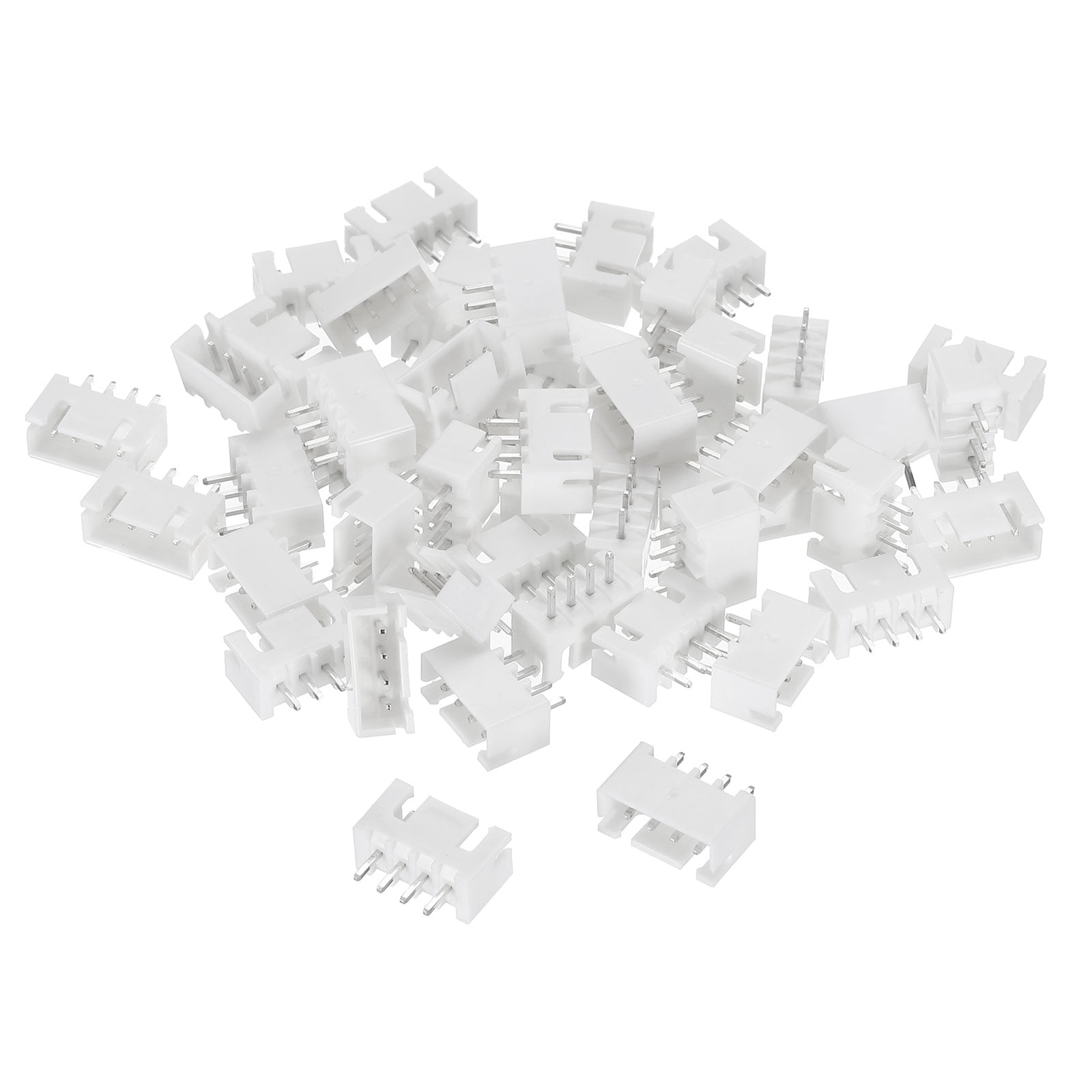 2.54mm Connector 4 Pin Male Adapter Straight Pin Header White Socket ...