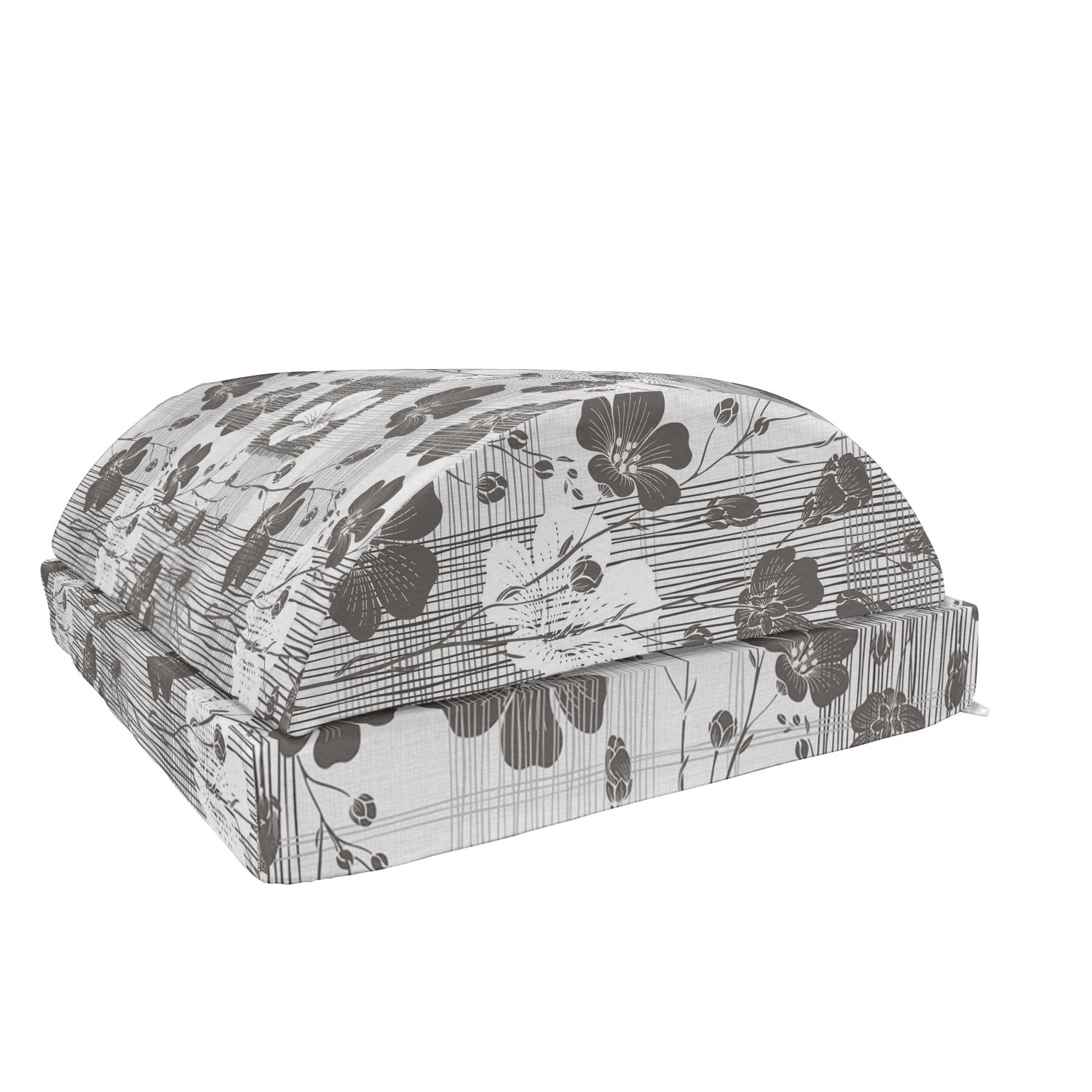 Grey and White Foot Rest, Hand Drawn Inflorescence on Tender Spring ...