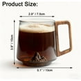 15.22oz Smokey Gray Glass Slanted Coffee Cups with Wood Handle ...