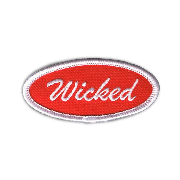 Wicked Name Tag Patch Red Novelty Badge Symbol Embroidered Iron On ...