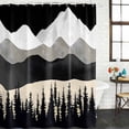 Black Mountain Waterproof Fabric Shower Curtain, Peaks Landscape Forest ...