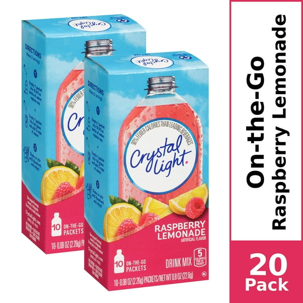 (20 Packets) Crystal Light Raspberry Lemonade Sugar Free, On-The-Go ...