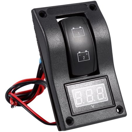 12V RV Marine Boat Voltage Voltmeter LED Dual Battery Test Panel Rocker ...