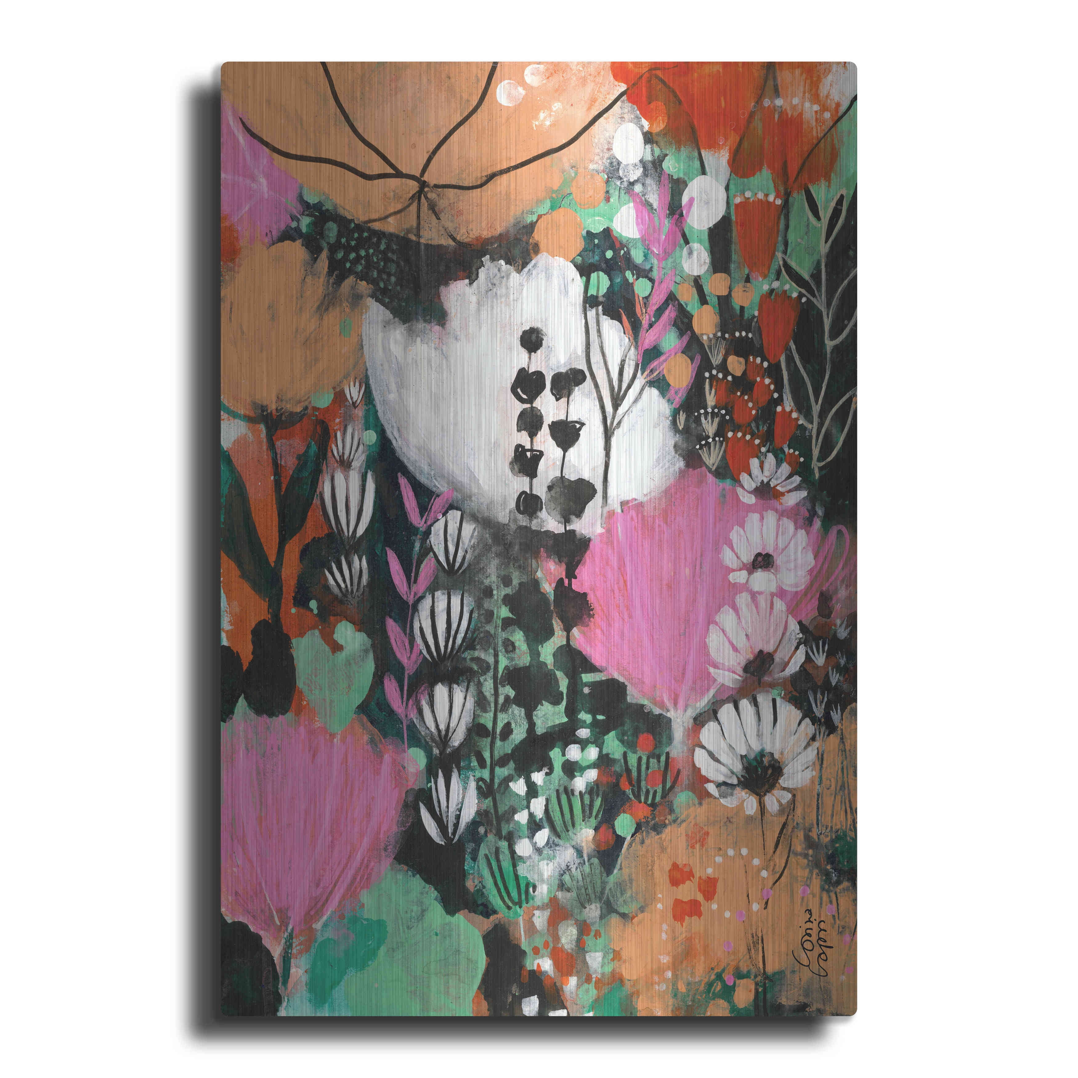 Luxe Metal Art 'Strawberry Moon by Corina Capri Metal Wall Art, 12"x16 ...