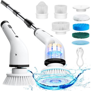 SYNOSHI® Electric Scrubber with 3 Replaceable Brush Heads, Cordless ...