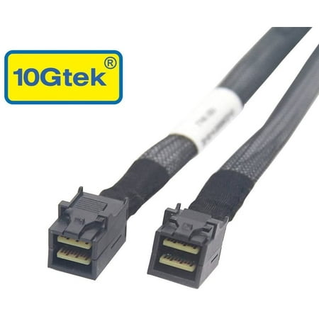 10Gtek Internal Mini SAS HD SFF-8643 Cable, with Sideband, 1-Meter(3 ...