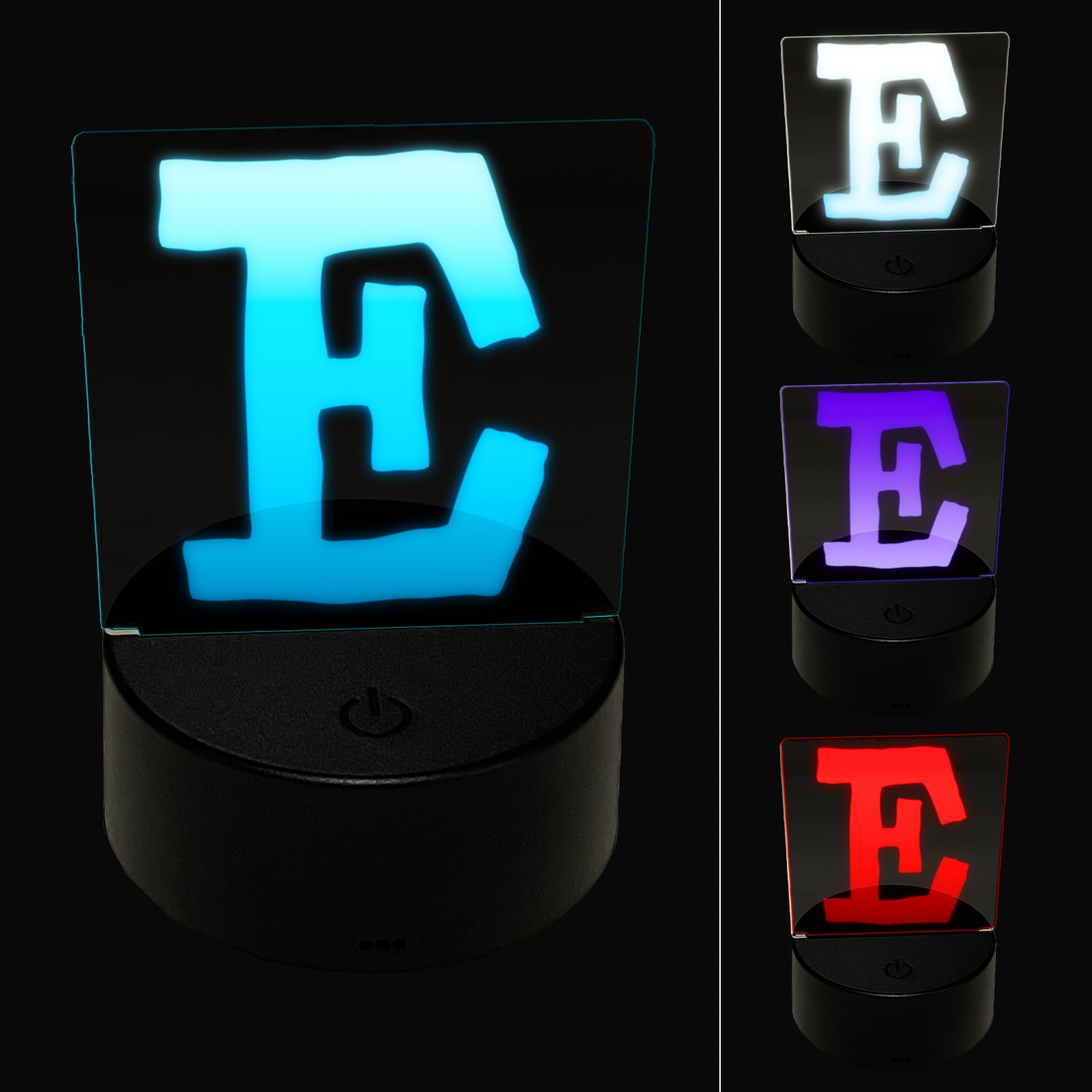 Letter E Uppercase Cute Typewriter Font LED Night Light Sign 3D ...