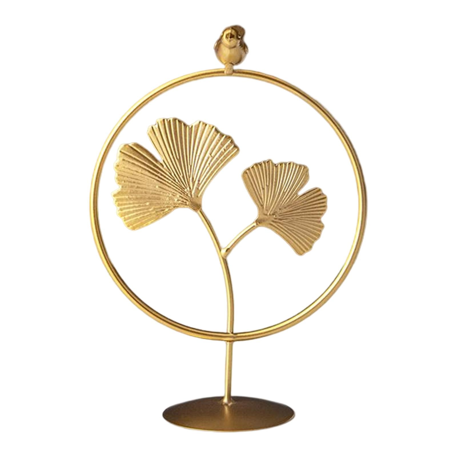 Metal Leaf Statue Figurine Artwork Leaves Decorative Iron Crafts Figure ...