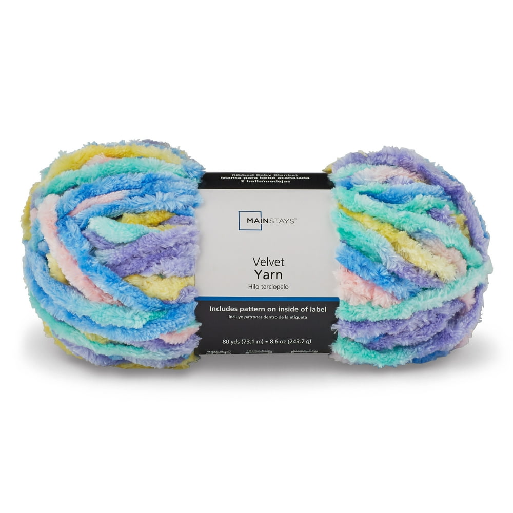 Mainstays 80 yd. Velvet Yarn, 100% Polyester - Walmart.com - Walmart.com