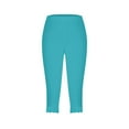 Tuianres Womens Capris For Summer High Waisted Plus Size Slim Capri