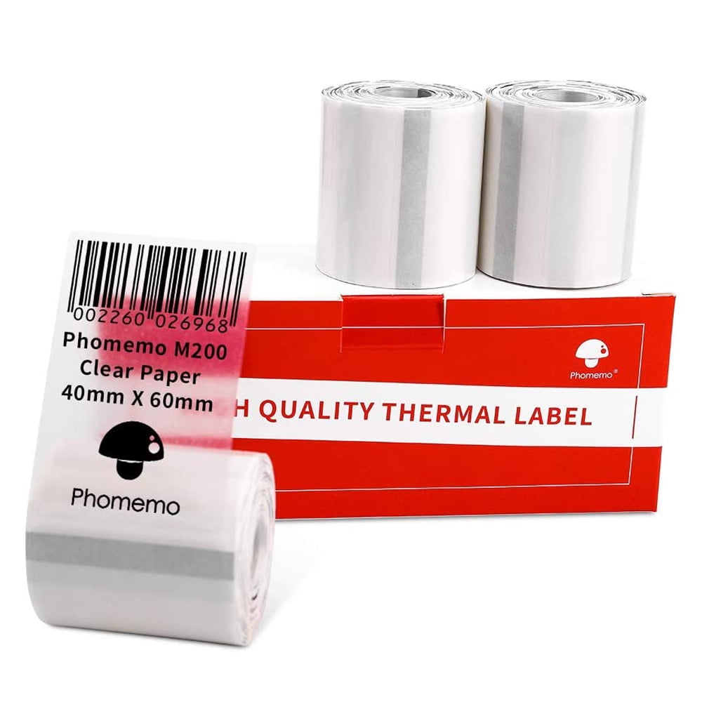 Buy Phomemo 3 Roll Transparent 1.2 X 1.8 (40mm x 60mm) Multi-Purpose ...