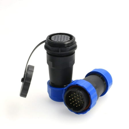 DRRI HE29 19pin 28mm 5A 250V Waterproof Circular Connector Threaded ...