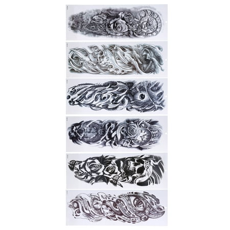 Fake Stickers, 6pcs Clear Patterns Full Arm Temporary For Travel For ...