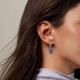 AOBOCO 9x7MM Genuine Amethyst Dangle Earring for Women Vintage 925 ...