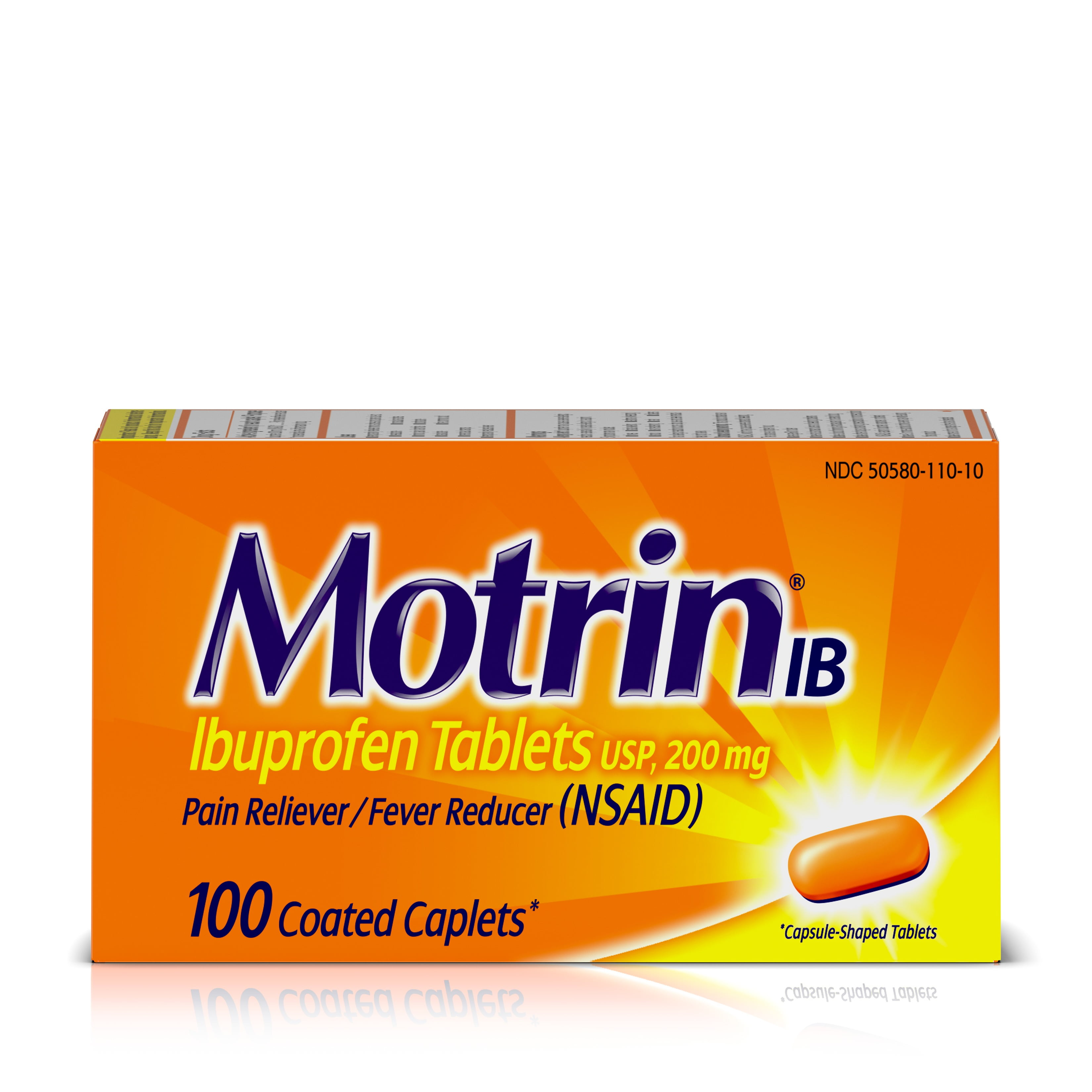 Motrin IB Ibuprofen 200mg Tablets For Pain Fever Relief 100 Ct Motrin IB Ibuprofen 200mg Tablets For Pain Fever Relief 100 Ct