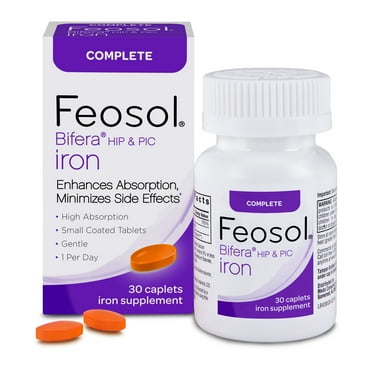 Feosol Original Ferrous Sulfate 120 Ct - Gentle Iron Supplement Tablets ...