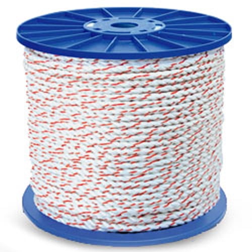 CWC 3-Strand Poly Dacron Rope - 3/8" x 600 ft., White w/tracers ...