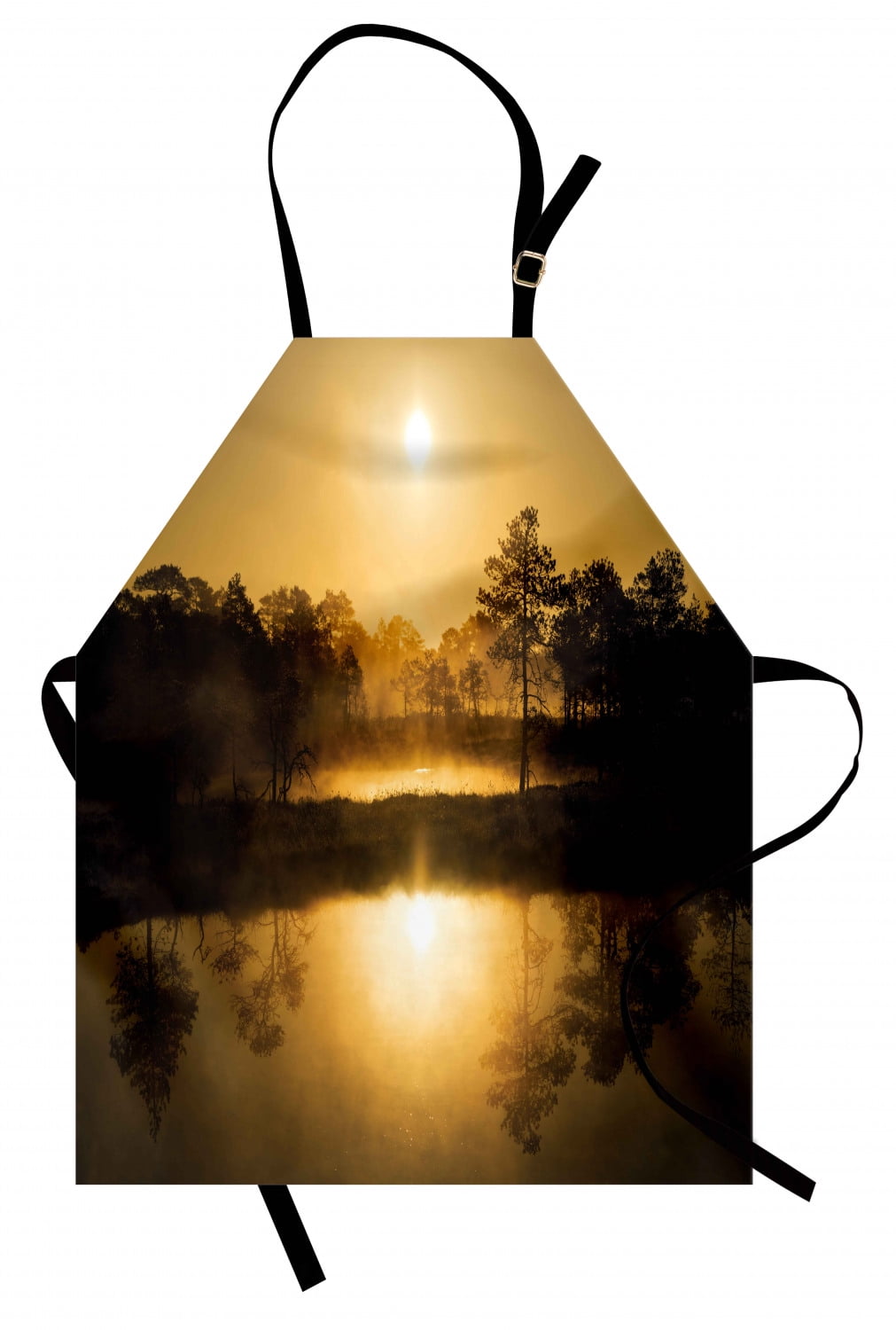 Nature Apron Idyllic Sunrise in the Bog with Tree Reflections on Lake ...