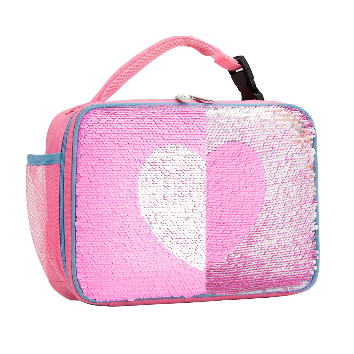 Lovely pink love lunch bag, waterproof sequin lunch bag, with zipper ...