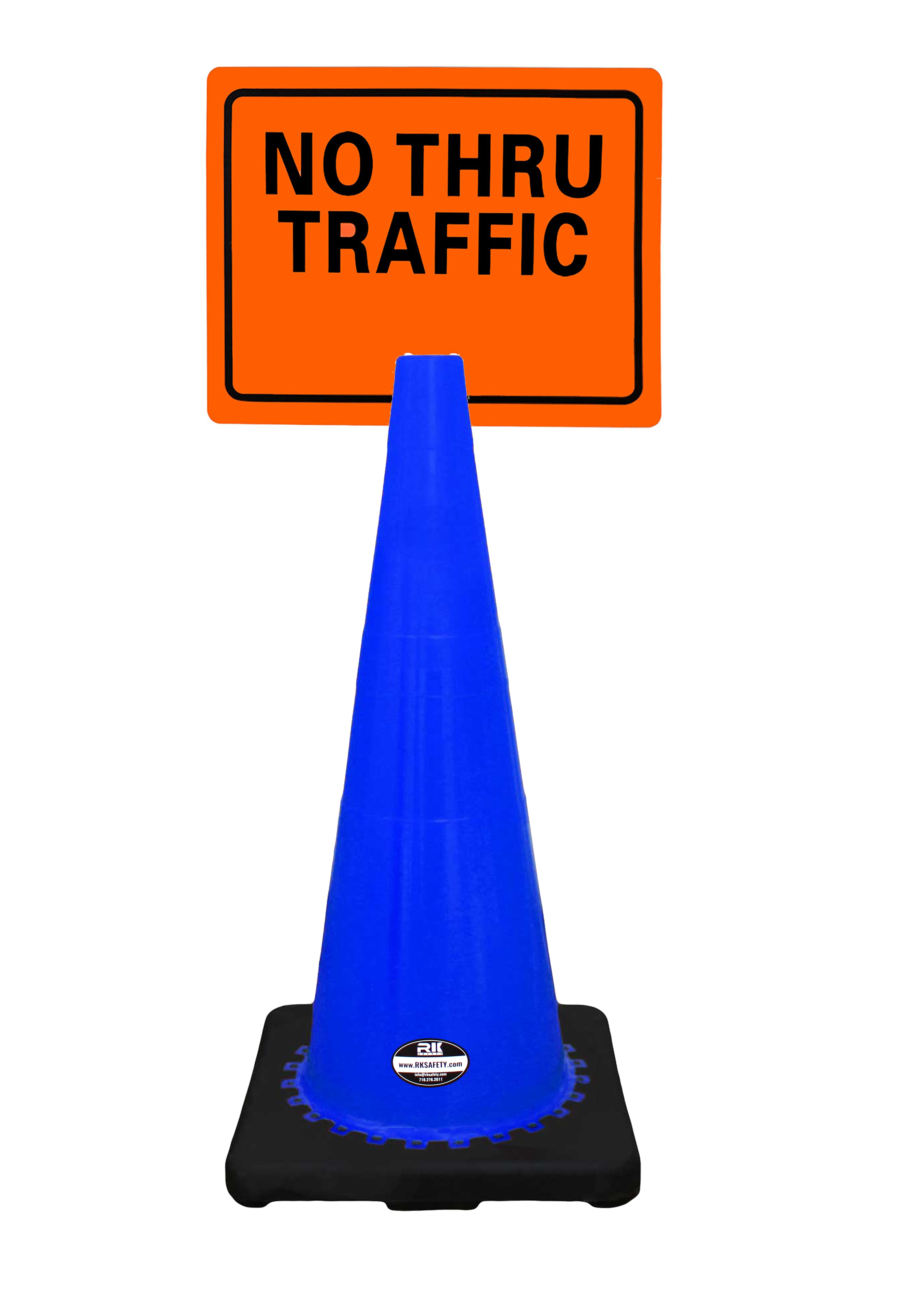 RK-Safety 28" Blue Cone, Black base without Reflective Tape, Plus Cone ...