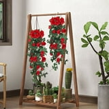 RECUTMS Lifelike Red Artificial Hanging Rose Vines, 3.3Ft 2Pcs, Indoor ...