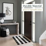 B&B Buffalo Plaid Runner Rug, Washable, Black and White Checkered Rug ...