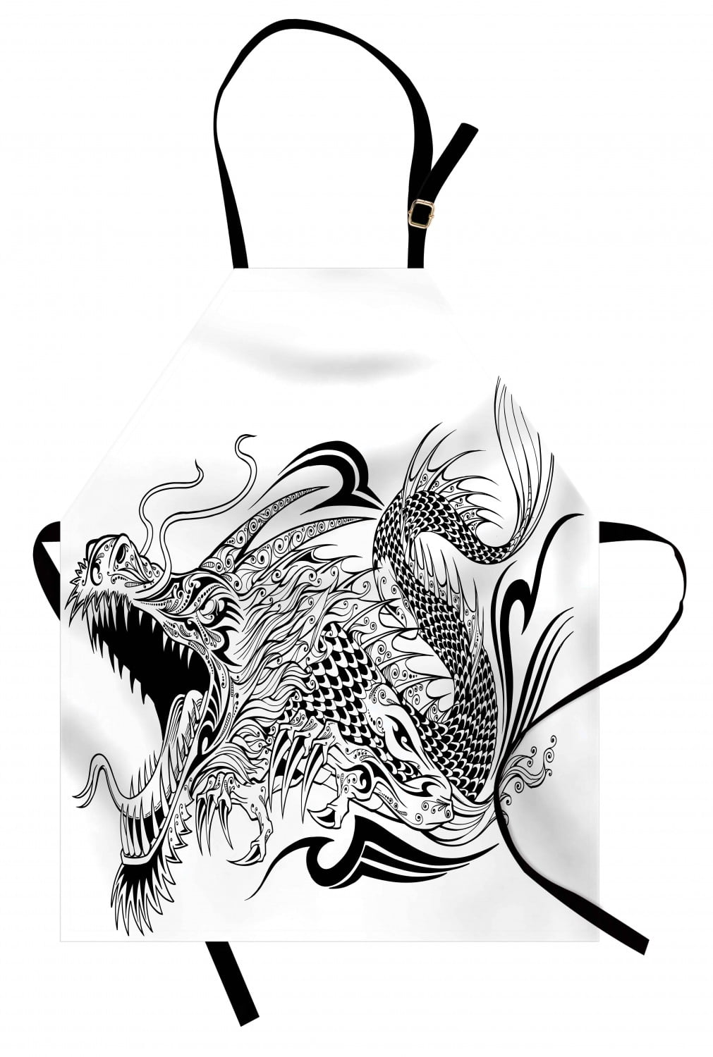Dragon Apron Tattoo Style Traditional Asian Winged Creature with ...