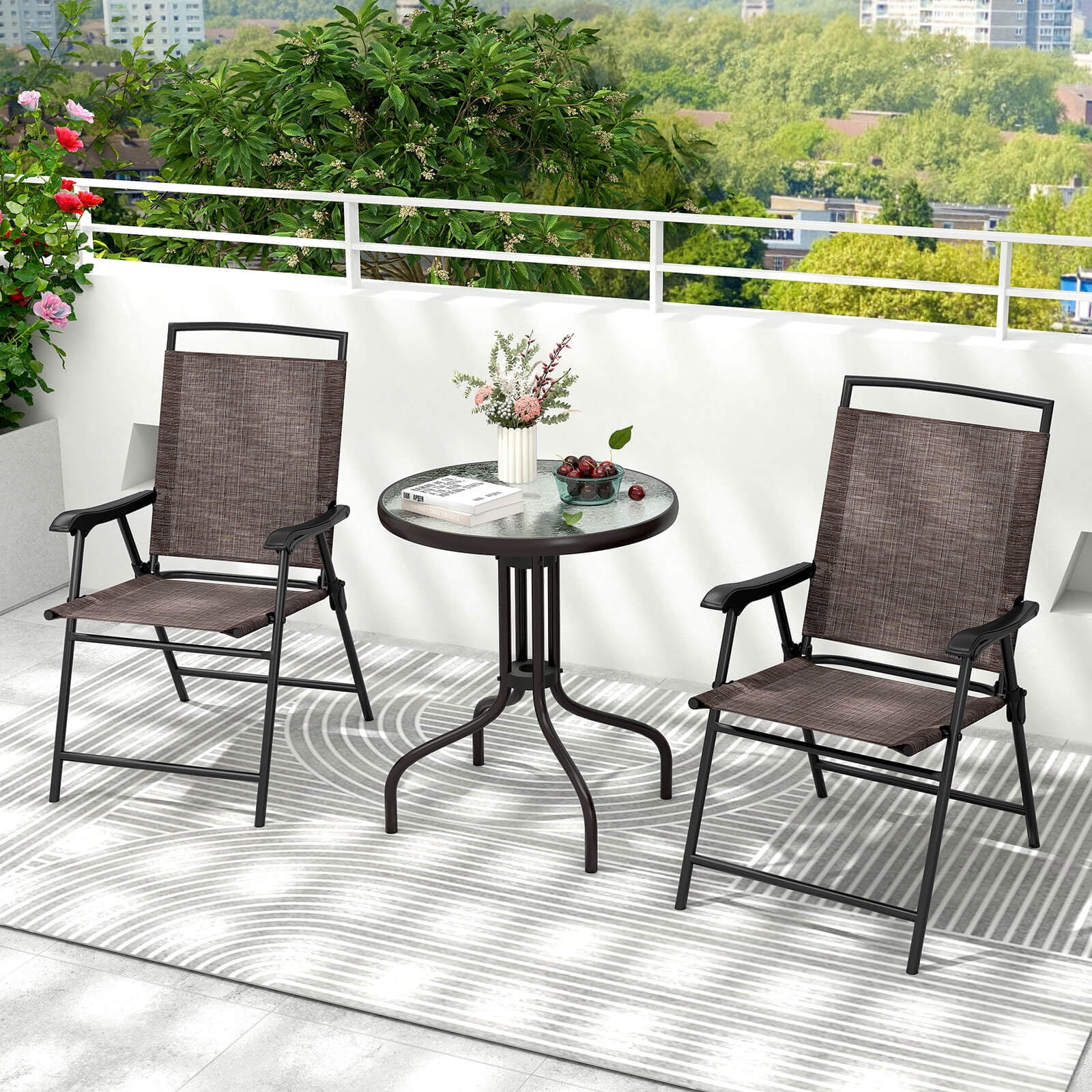 Click here for Costway 3 Pcs Outdoor Bistro Dining Furniture Set... prices