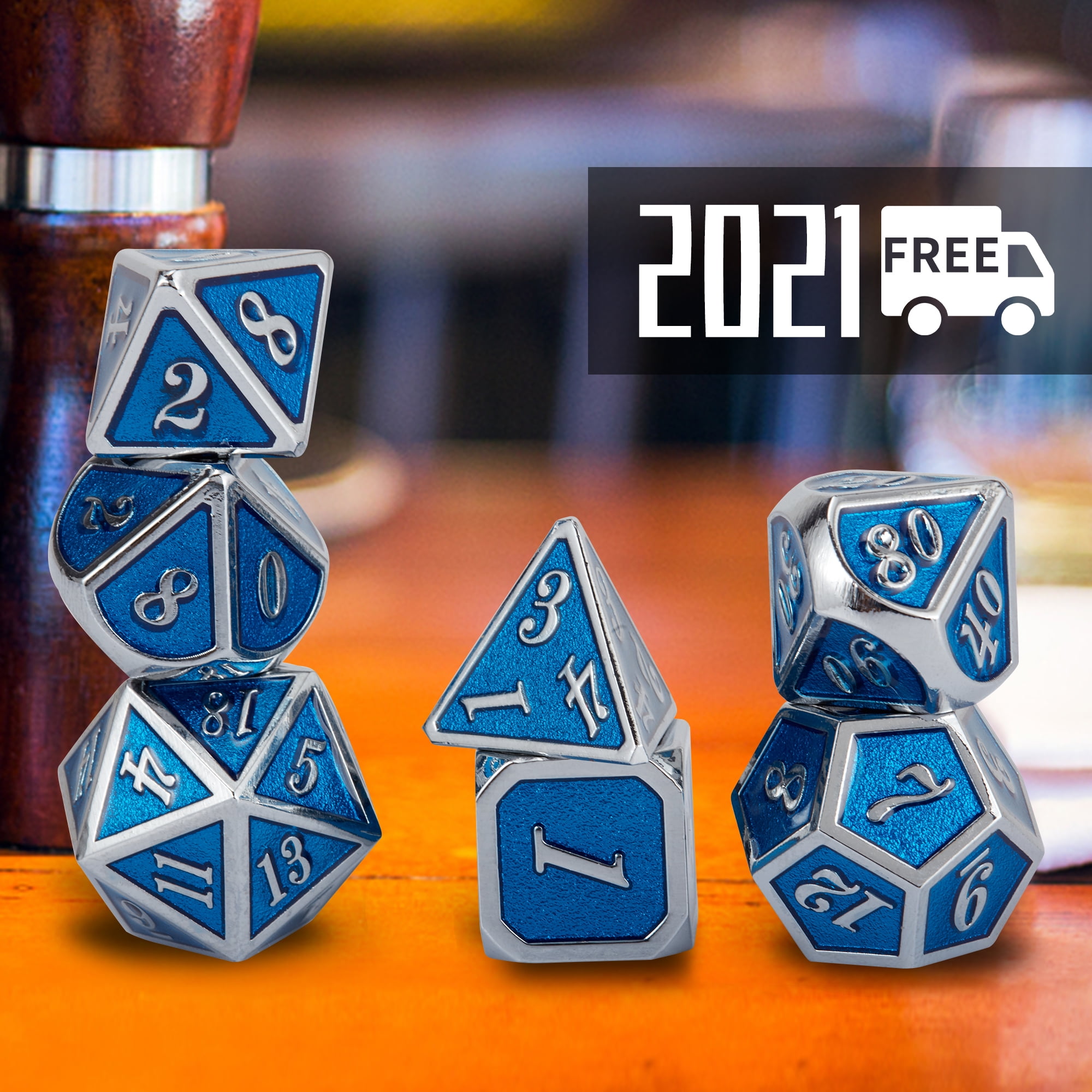FANNYC 7 pcs Metal Dice Toy Set Multi-Faceted Alloy Dice Dungeons And ...