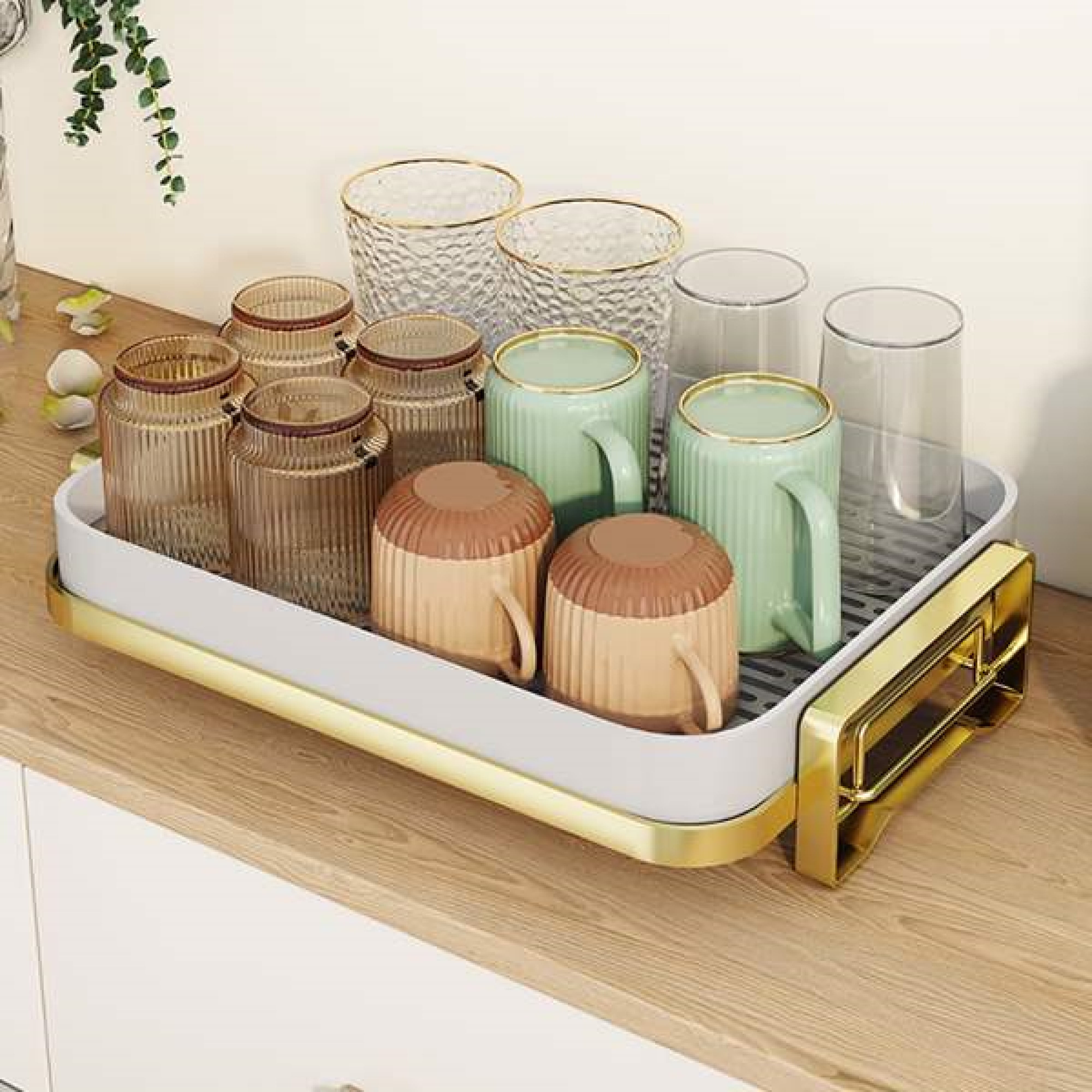 O'force Kitchen Drain Tray Bowl Cup Dish Drying Rack Tea Plate ...