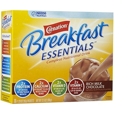 CARNATION BREAKFAST ESSENTIALS Rich Milk Chocolate 40-1.26 oz. Packets ...