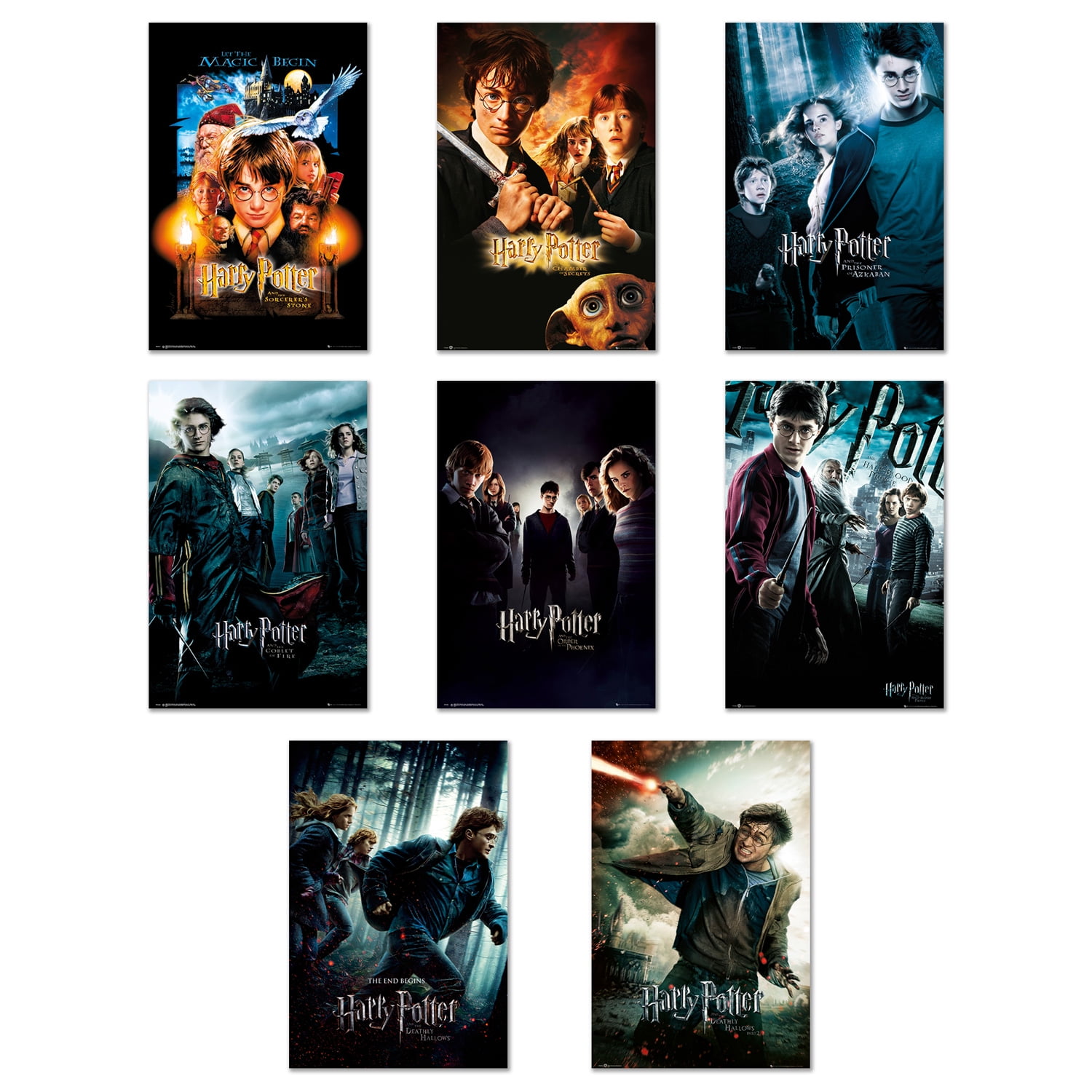 Harry Potter 1-8 - 8 Piece Movie Poster / Print Set) (8 Regular Style ...