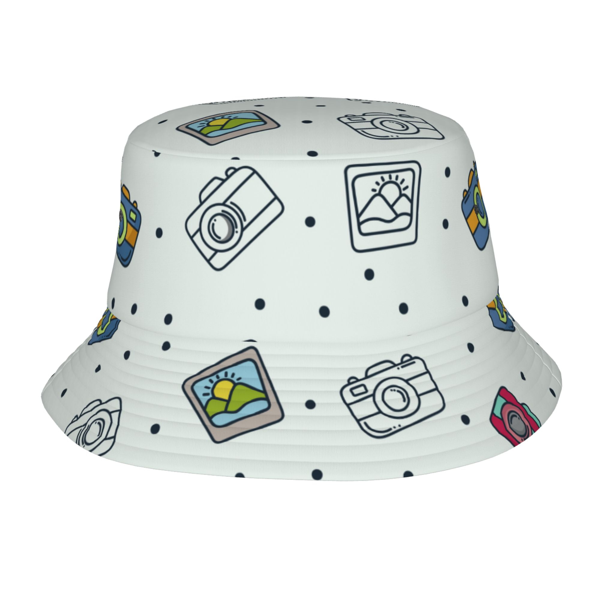 ZICANCN Cute Cartoon Camera Bucket Hat, Unisex Print Double-Side-Wear ...