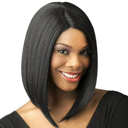 Fashion Bobo Wig Women Lady Short Straight Black Hair Side Parting Hair ...
