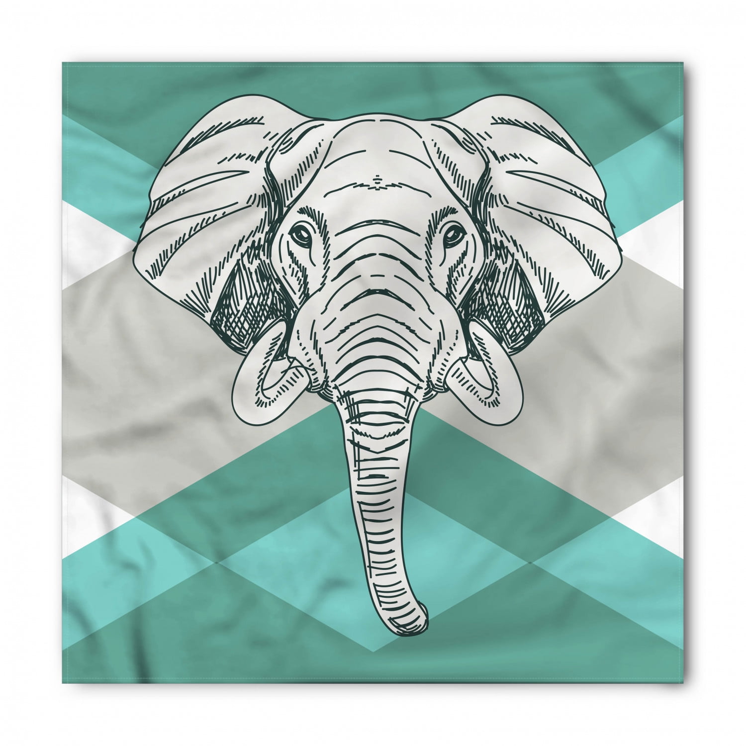 Elephant Bandana, Minimalist Boho Elephant, Unisex Head and Neck Tie ...